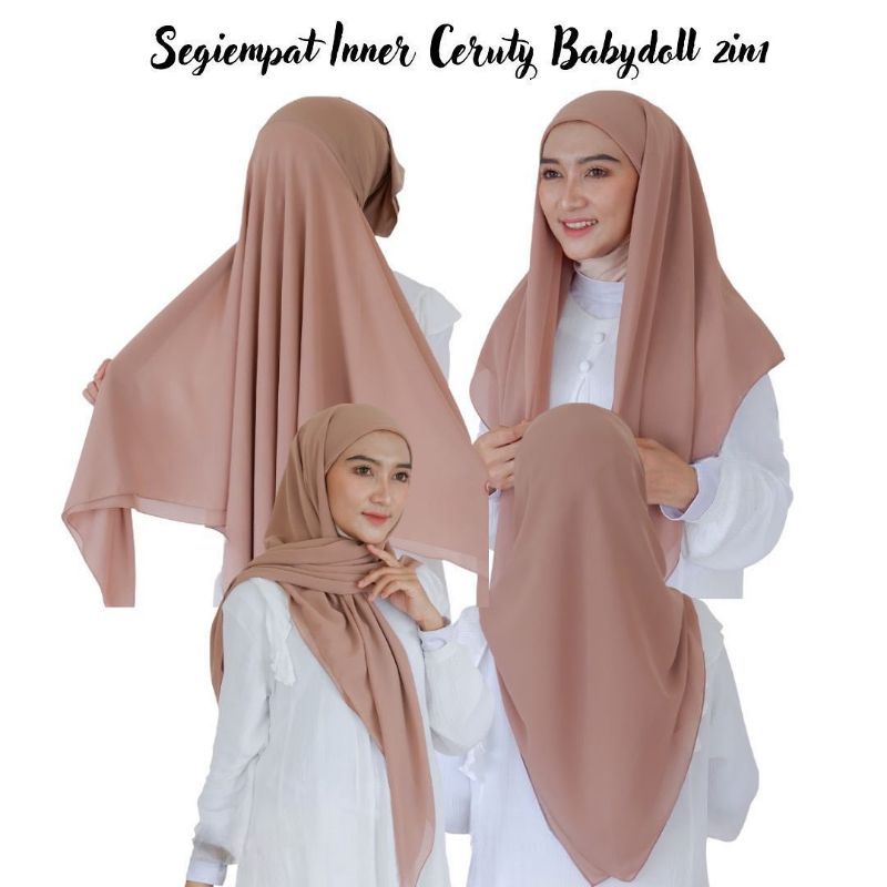 Jual Kerudung Segi Empat Instan 2in1 Plus Inner Hijab Segitiga Instant 2in1 Iner Jilbab Segitiga ...