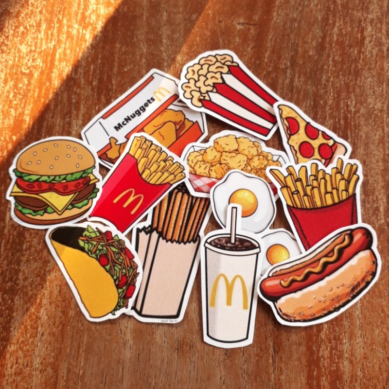 Jual [STICKER PACK 12 pcs] Fast Food Stickers Aesthetic / Sticker Junk ...