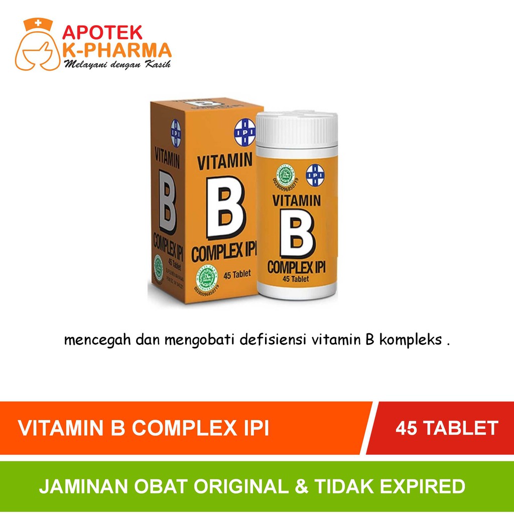 Jual Vitamin B Complex IPI Isi 45 Tablet Obat Original Supra | Shopee Indonesia