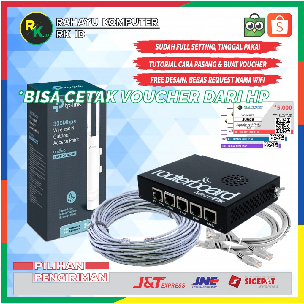 Jual Paket Full Setting Mikrotik RB450GX4 + TP LINK EAP 110 Siap Pakai ...