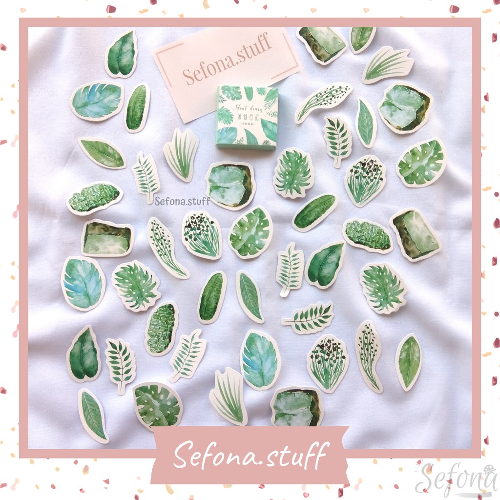 Jual Sticker Deco Kawaii Mint Diary Tanaman / Daun Stickers Dekorasi ...