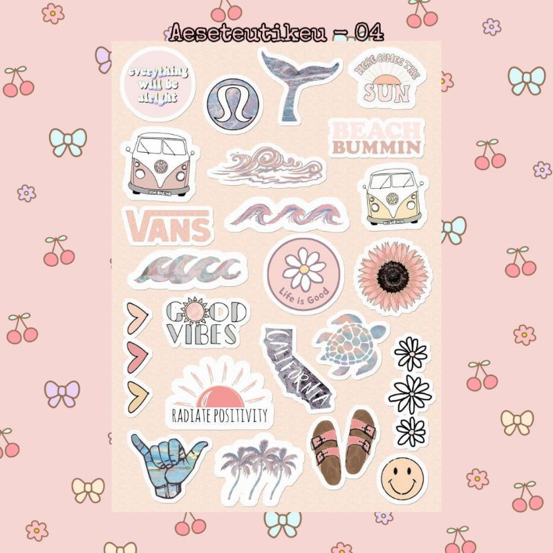 Jual Sticker Aesthetic Sheets Sticker Custom Stiker aestetik estetik ...