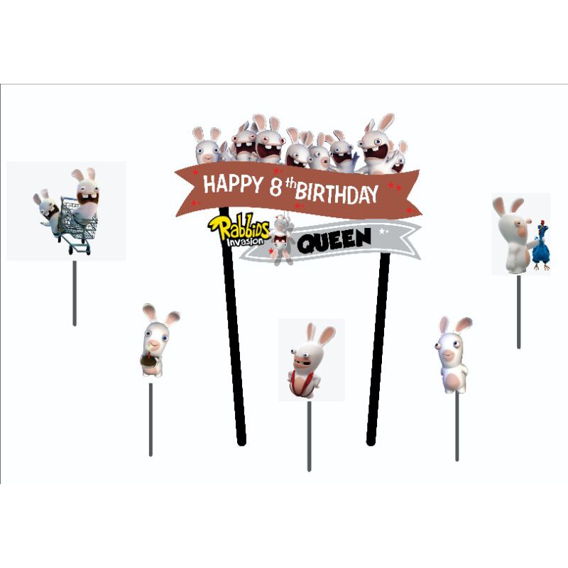 Jual Topper Cake Rabbids Invasion PAKE NAMA | Shopee Indonesia