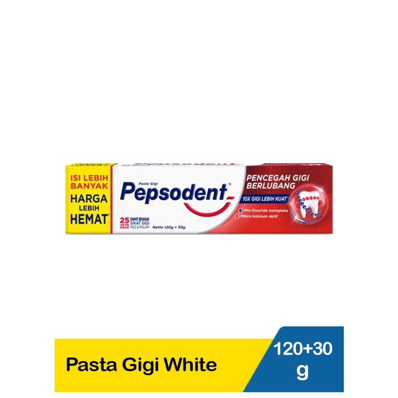 Jual Pepsodent Pasta Gigi White 120+30G | Shopee Indonesia