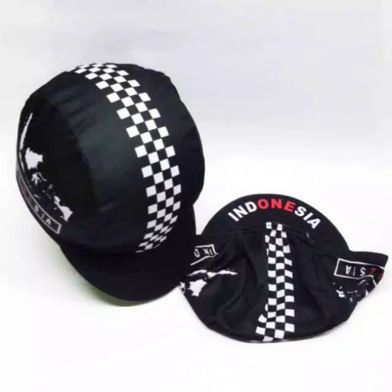 Jual cycling cap sablon peta indonesia topi sepeda topi gowes bersepeda ...