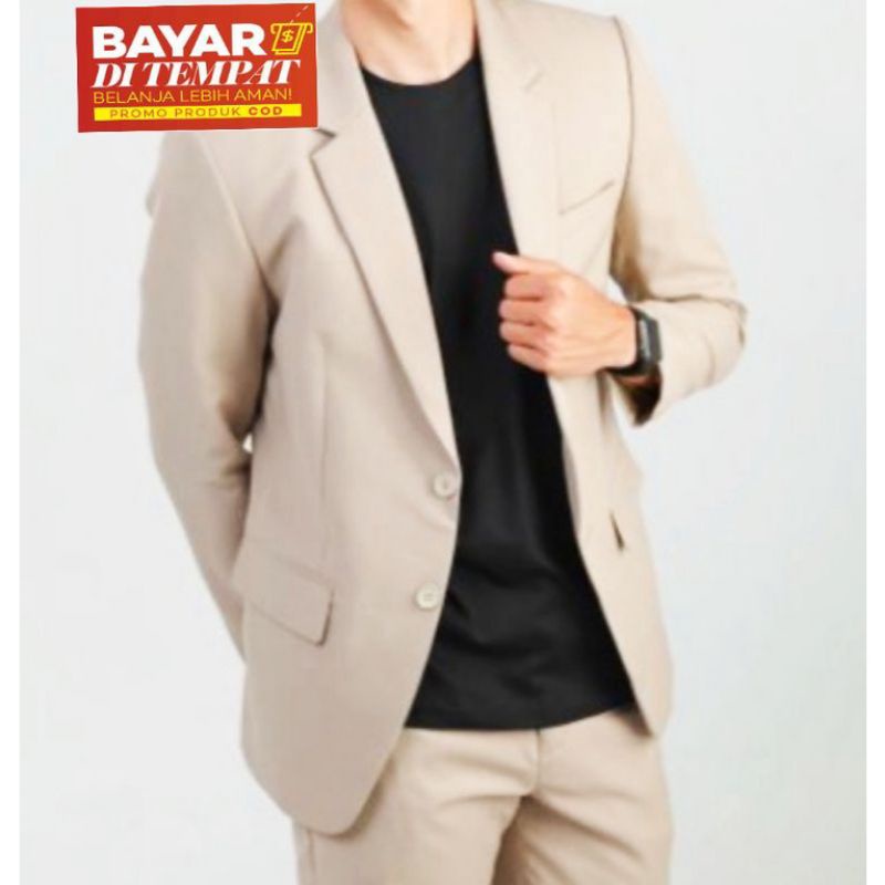 Jual Jas Cream pria/Blazer pria/Jas Semi formal/Jas wedding | Shopee ...