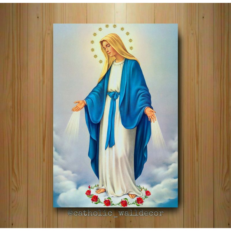 Jual Hiasan dinding Rohani Kristen Katolik gambar Bunda Maria 40x60cm ...