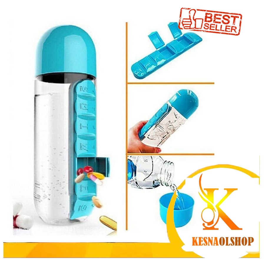 BOTOL AIR DAN PIL - BOTOL 2 IN 1 AIR DAN OBAT/ PILL AND BOTTLE ...