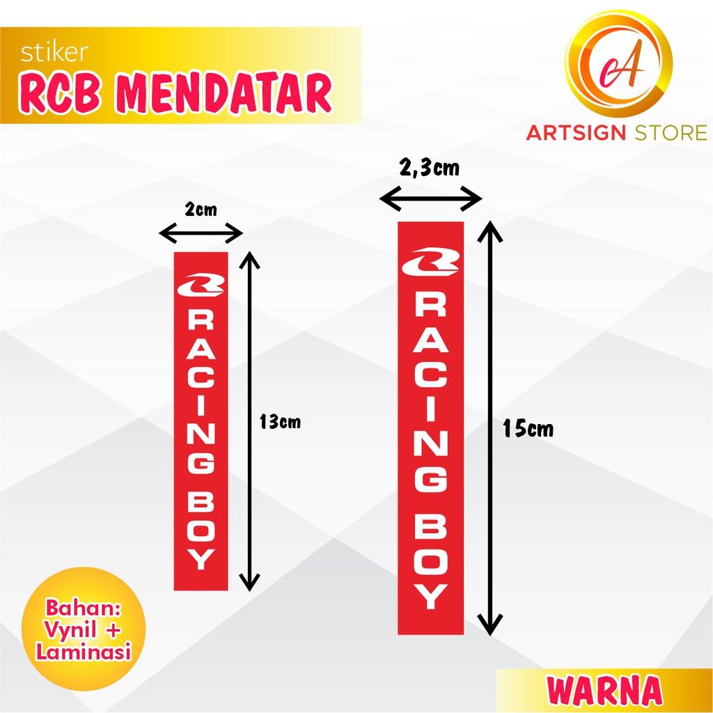 Jual Stiker RCB Vertikal / Stiker Racing Boy Mendatar / Sticker RCB ...