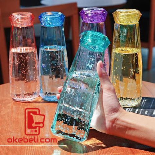 Jual Botol Minum Kaca Diamon Kristal KAPASITAS 450 ML | Shopee Indonesia