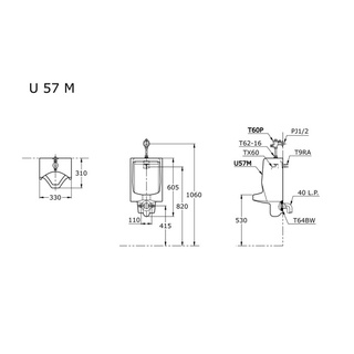 Jual Urinal TOTO U57M paket lengkap Flush valve T60P | Shopee Indonesia