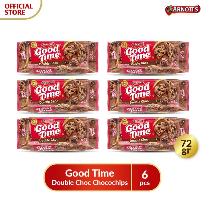 Good Time Double Choc Chocochips Cookies 72gr 6 Pcs | Shopee Indonesia