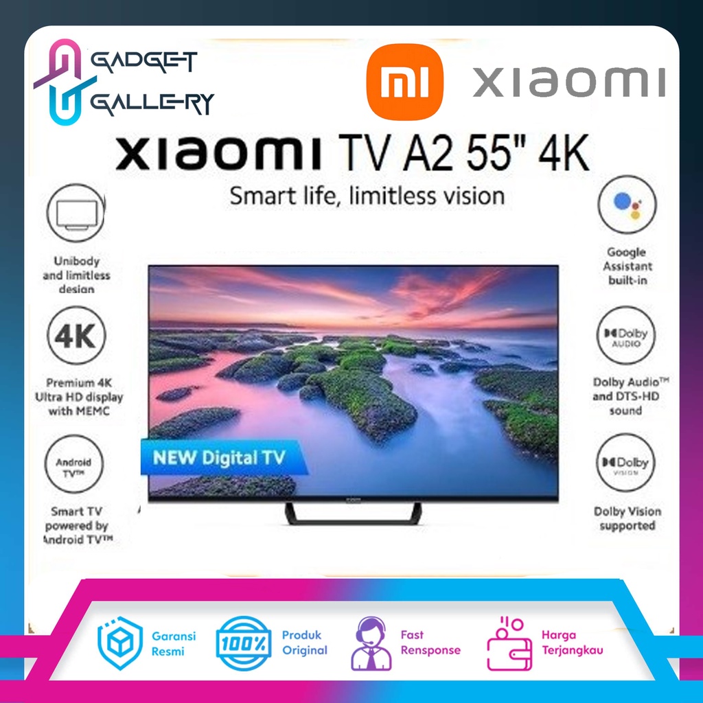 Jual Xiaomi Mi TV A2 55 Inch 4K UHD Dolby Vision HDR 10 Android SmartTV ...