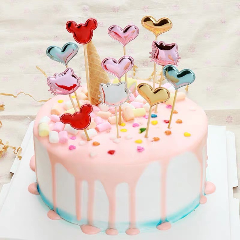 Jual Cake Topper star bintang/ Topper mahkota/ Topper love hati glitter dan glossy (5 PCS ...