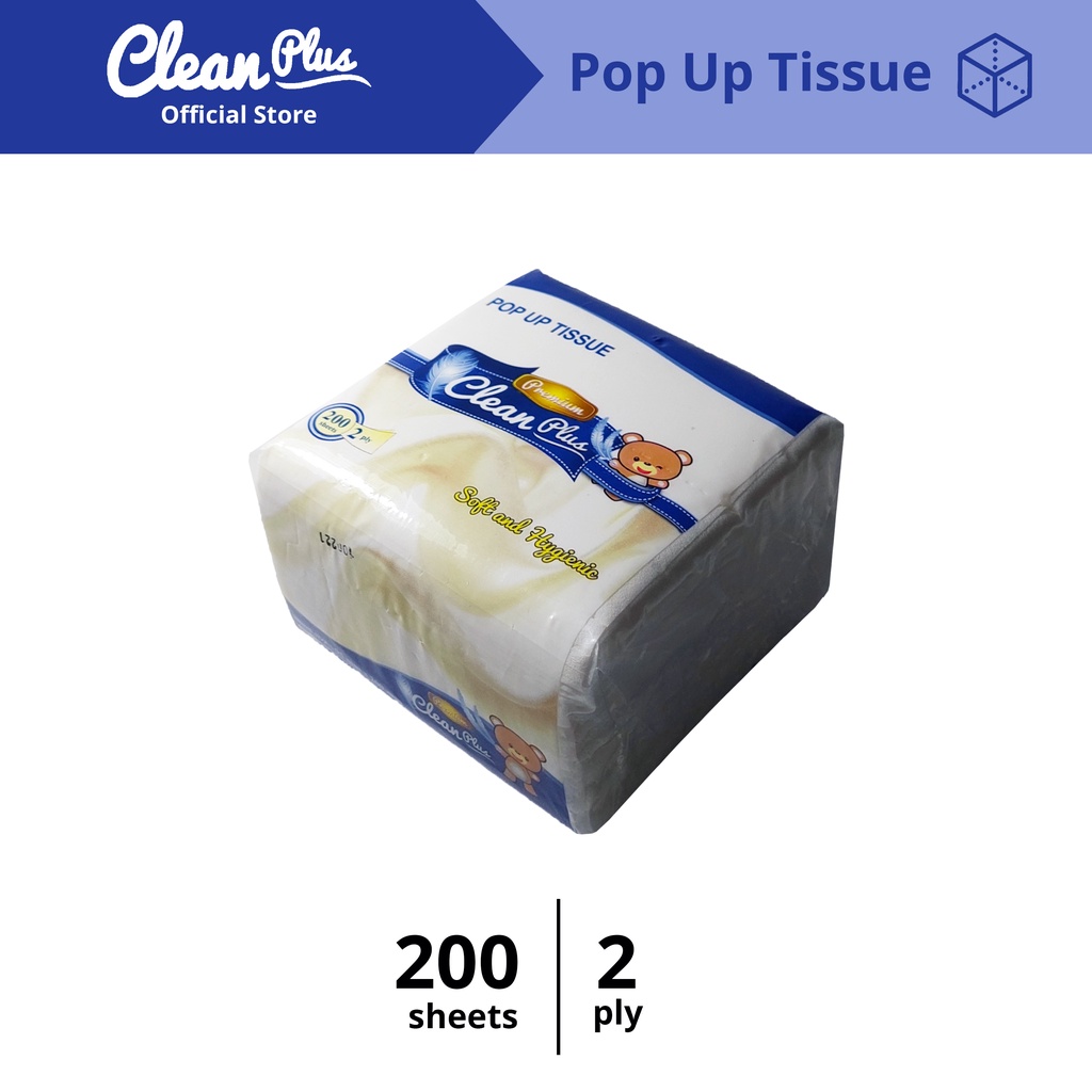 Jual Clean Plus Pop Up Tissue 200 Sheets 2 Ply | Shopee Indonesia