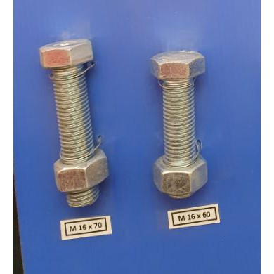 Jual Baut Mur Galvanis M16 x 60 / 70 Hex Bolt Nut M16x60 M16x70 Indonesia|Shopee Indonesia