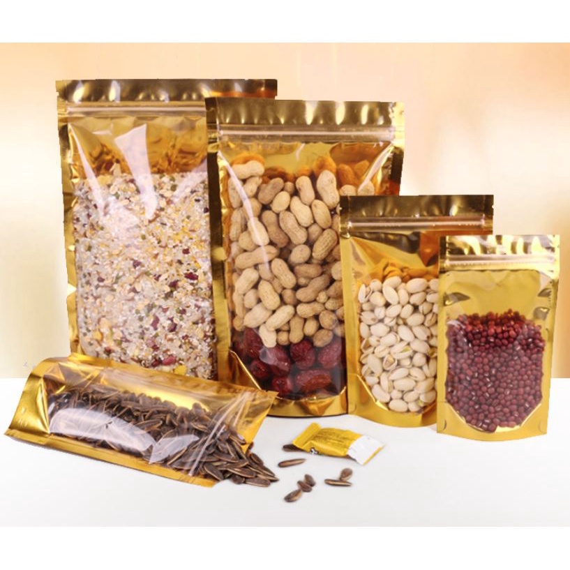 Jual Plastic Paper Bag Ziplock Zip Lock Plastik Klip Golden Glossy ...