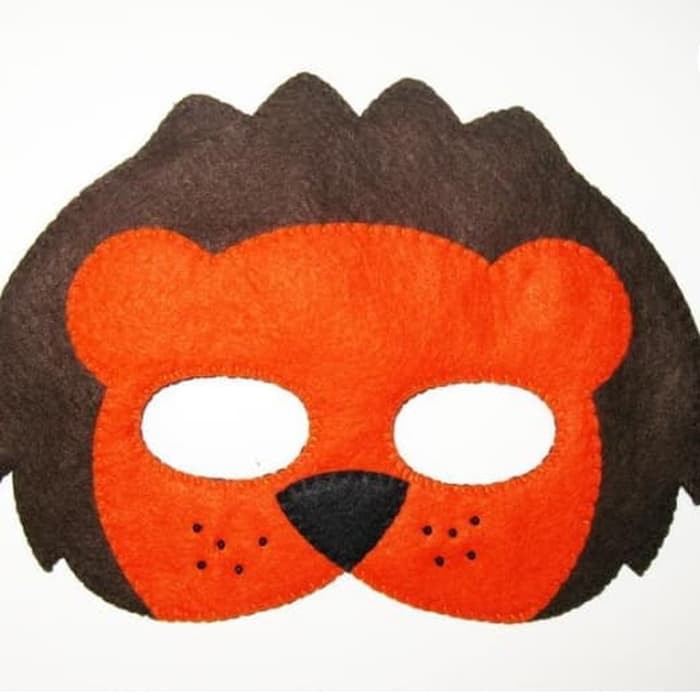 Jual Topeng Hewan Singa Lion Felt Mask Kostum Pesta Brown Orange Animal ...