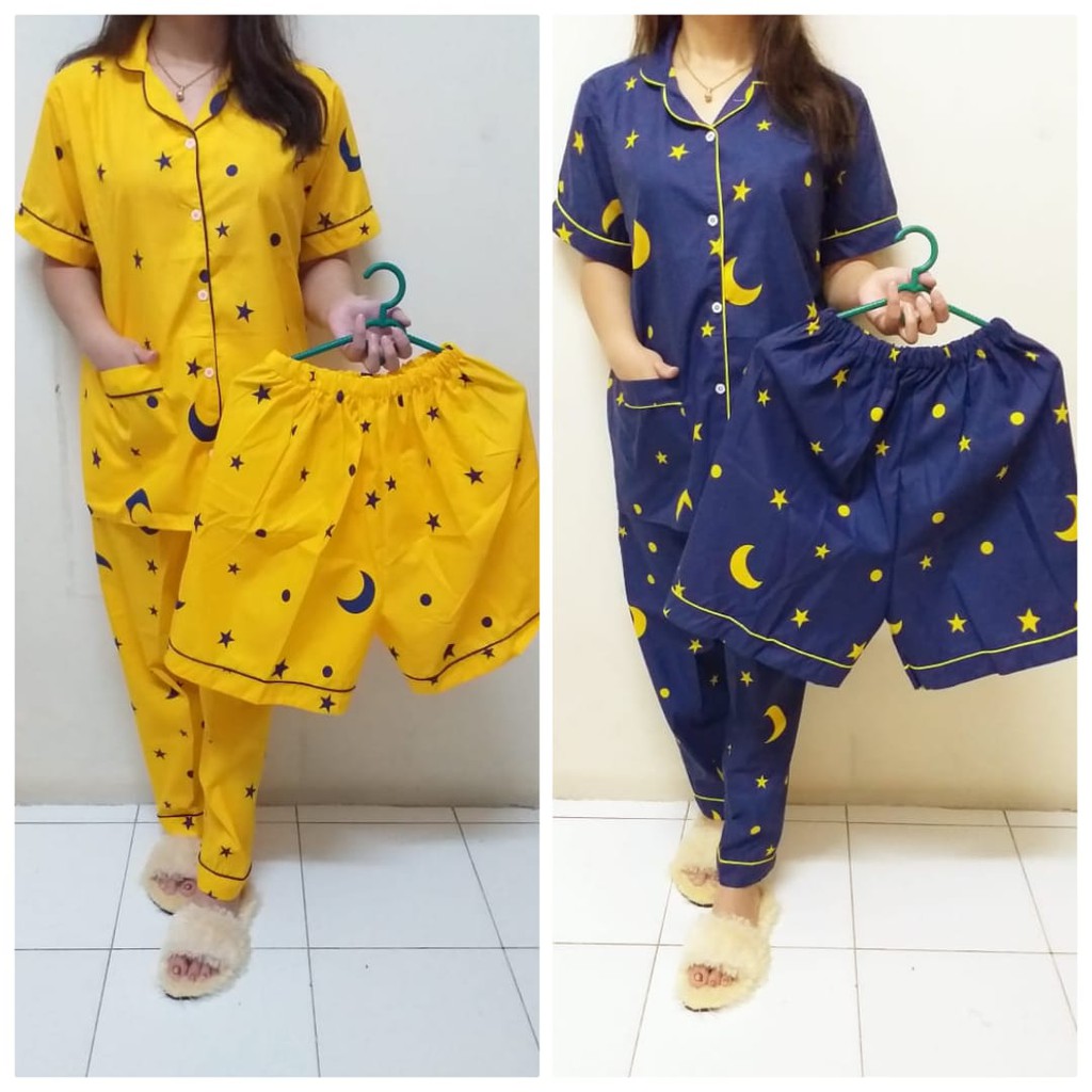 PIYAMA DEWASA 3IN1 (CP.HP) STELAN MODEL PYJAMAS MOTIF KARAKTER | Shopee ...