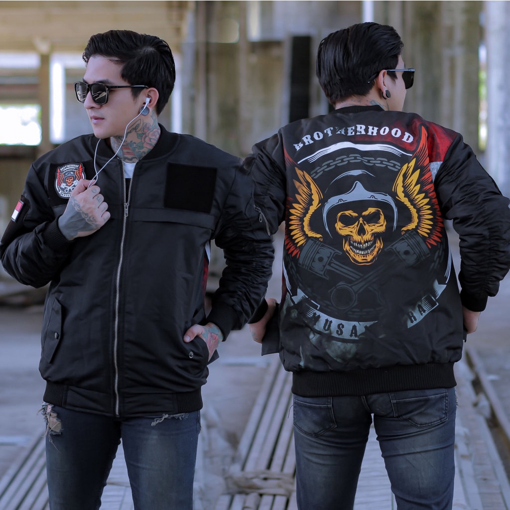 Jual jaket bomber brotherhood nusantara indonesia / jaket motor anti ...