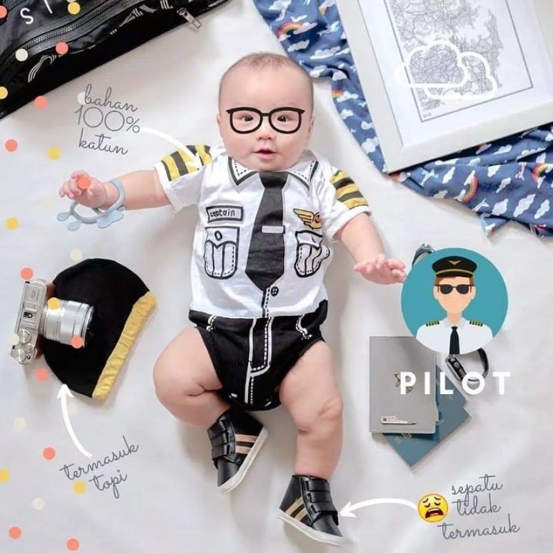 Jual Baju jumper romper karakter kostum anak bayi lucu profesi captain ... Jual Baju jumper romper karakter kostum anak bayi lucu profesi captain ...