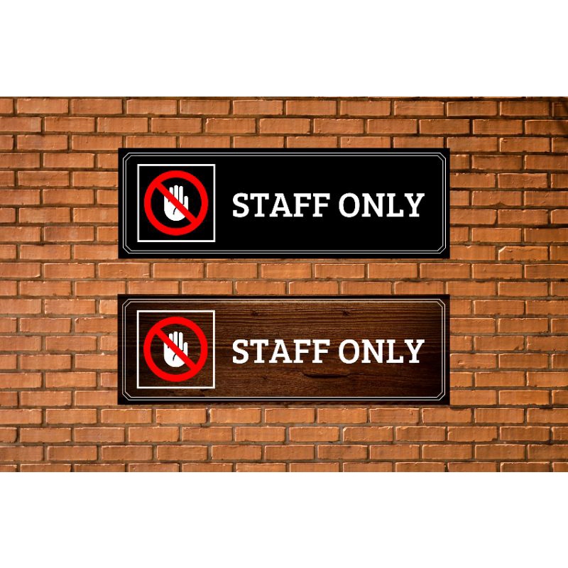 Jual Papan Tanda Staff Only, Wall Decor, Hiasan dinding, Sign in ...