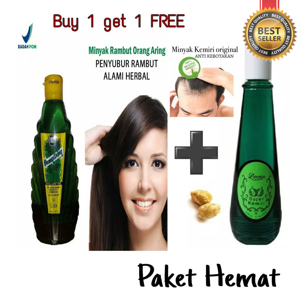 Jual Paket Perawatan Rambut Alami Minyak Kemiri + Orang Aring - Atasi ...
