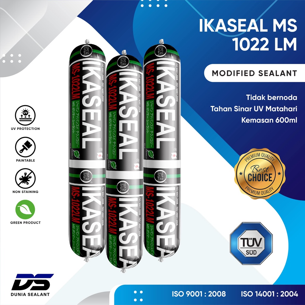 Jual IKASEAL MS-1022LM Lem Kaca Sealent ACP Aluminium Beton Batu Lantai Tembok Fiberglass Logam ...