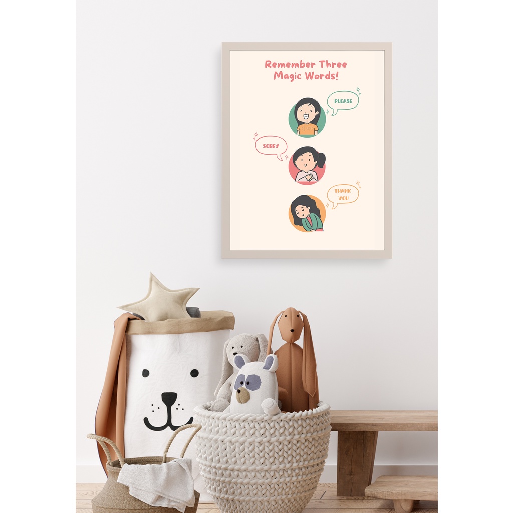 Jual Poster/Wall Art Edukasi Anak A3+ - Magic Words | Shopee Indonesia