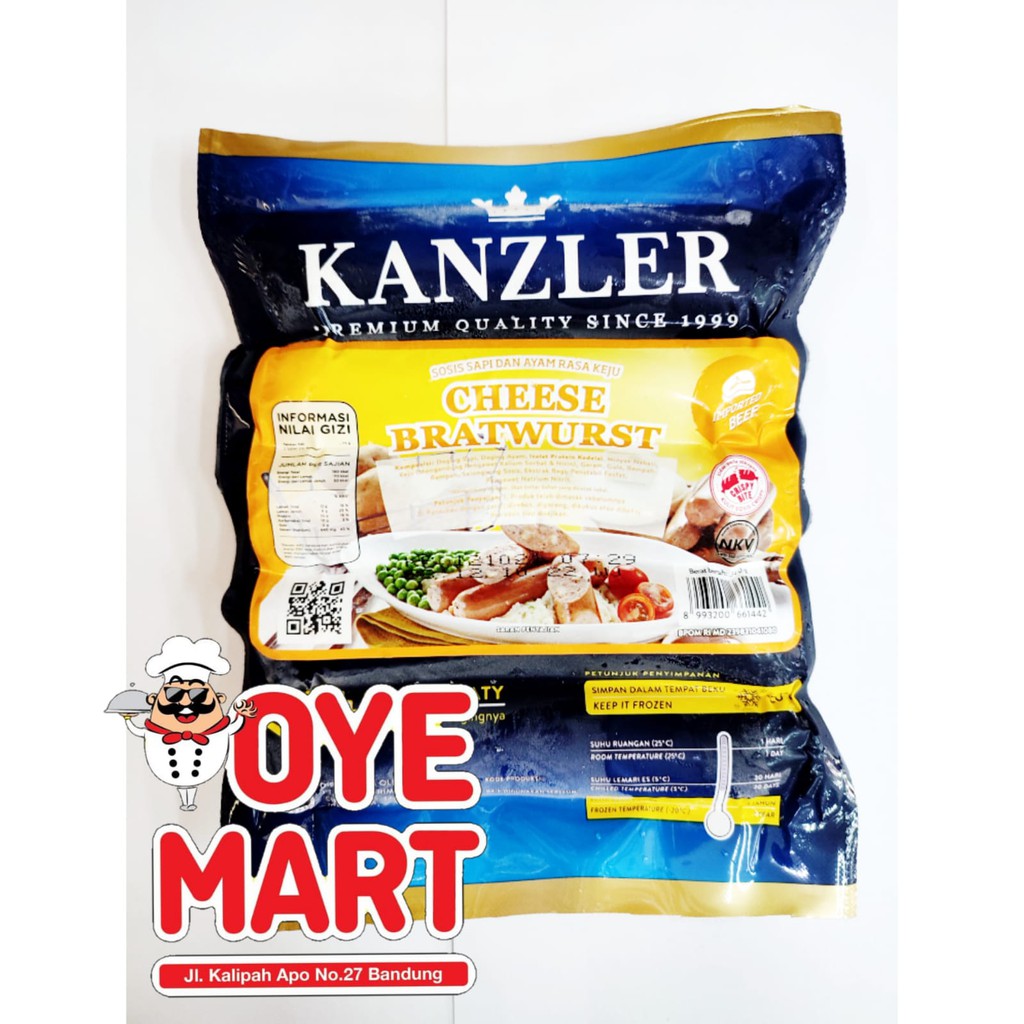 Jual KANZLER CHEESE BRATWURST 360GR SOSIS SAPI DAN AYAM RASA KEJU ...