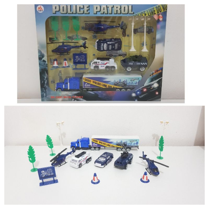 Jual Mainan set diecast mobil polisi - miniatur police patrol mobilan ...