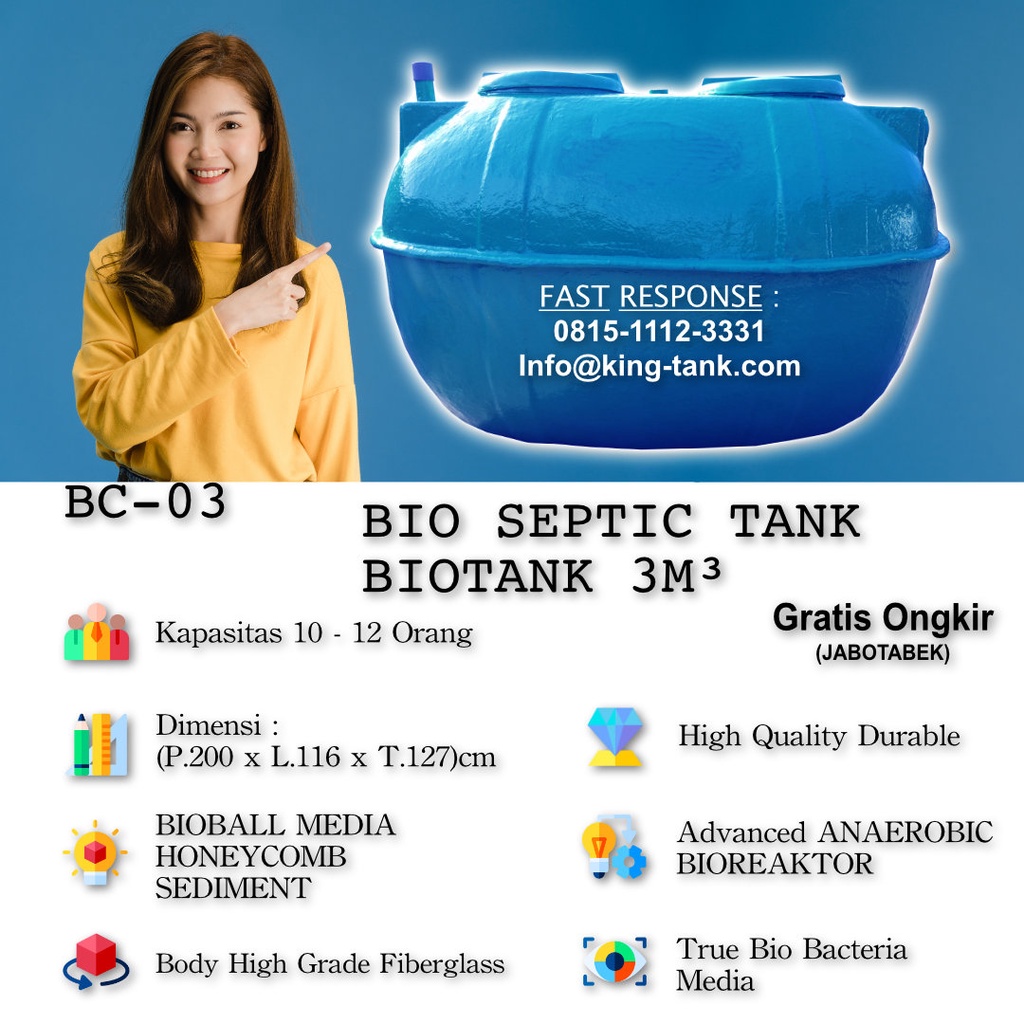 Jual BIOFIL Septic Tank 3000 Liter / 3m3 | Shopee Indonesia