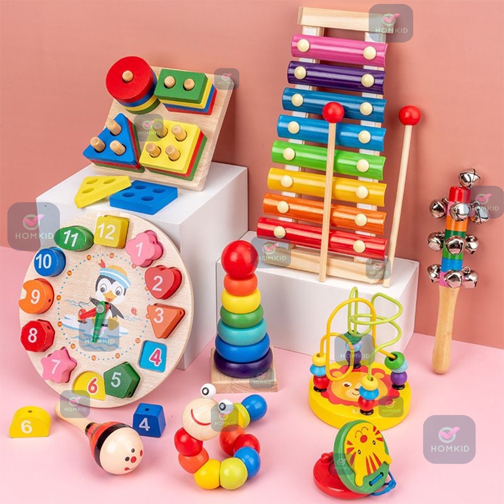 Jual Nobie Store - Mainan Edukasi Anak Basic Shape Kayu Balok Geometri ...