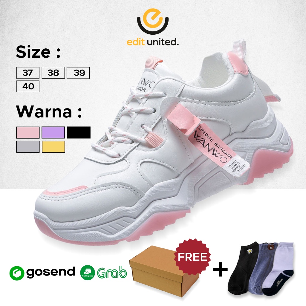 Jual Sepatu Sneakers Olahraga Running Sport Pria Wanita Sneaker Korea ...