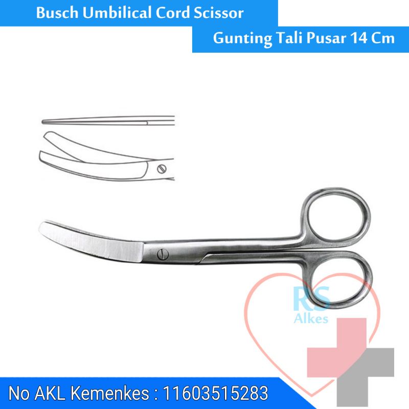 Jual Gunting tali pusar 14 cm Gunting tali pusat Busch Umbilical Cord ...