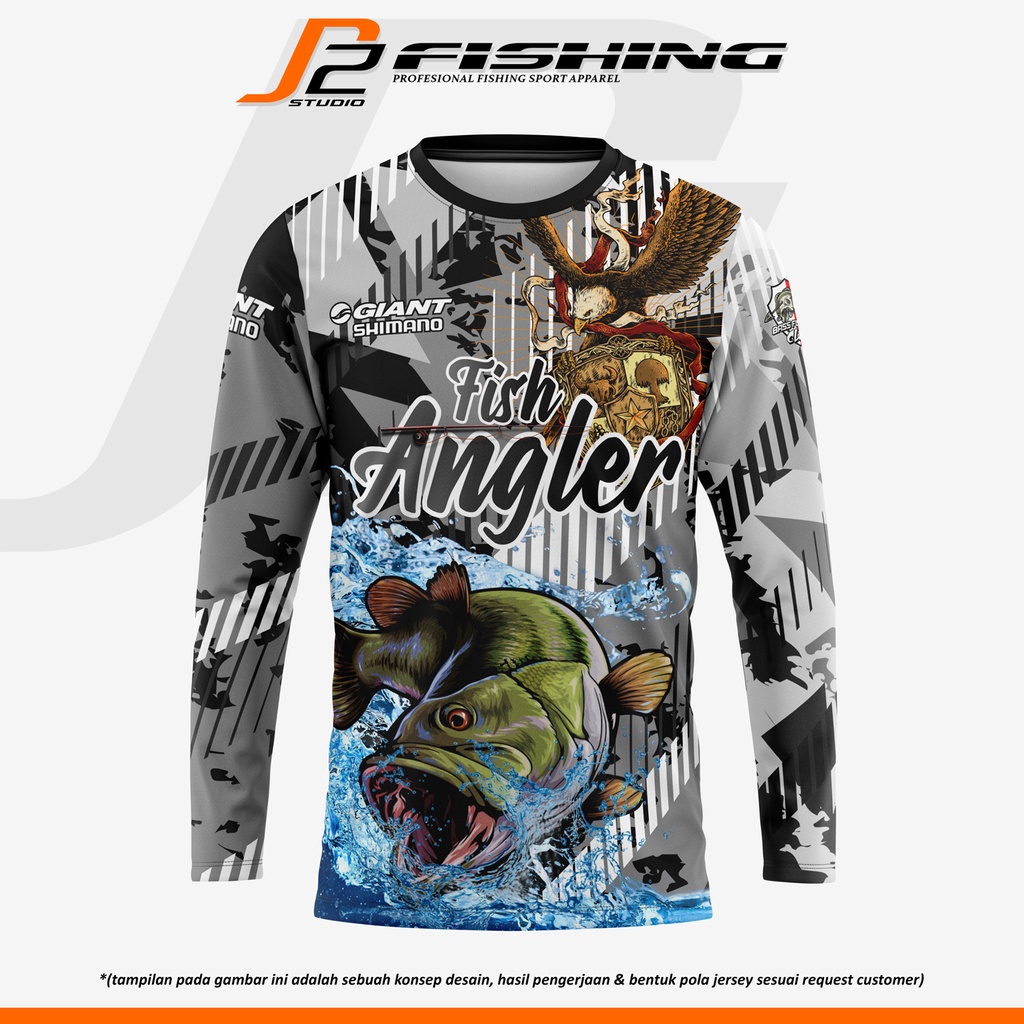 Jual Jersey Mancing Custom Lengan Panjang FISH ANGLER Dryfit Premium | Shopee Indonesia