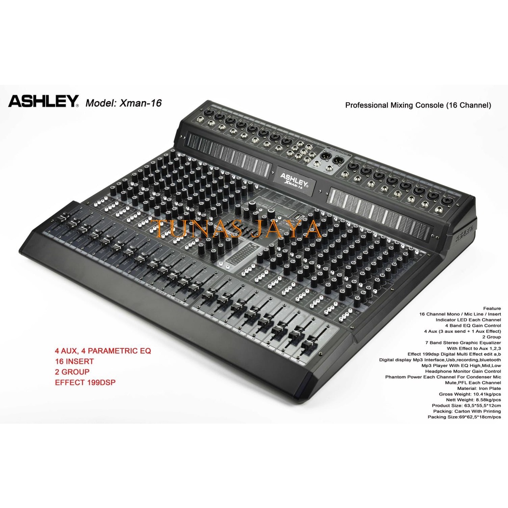 Jual Mixer Ashley 16 Channel Original Ashley Xman16 Bluetooth Usb Pc Mixer ashley xman-16 ashley ...