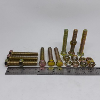 Jual M8X50 (5 CM) BAUT MUR HEXAGON KUNING FULL DRAT BMK M8 X 50 PANJANG ...