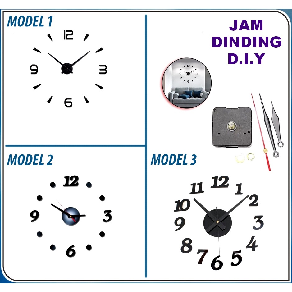 Jual JAM DINDING DIY / Jam Tempel Analog 3D Vintage Estetik | Shopee ...