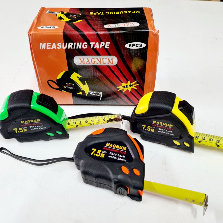 Jual METERAN KARET MEASURING TAPE SELF LOCK KWALITAS BAGUS 7,5mx25mm ...