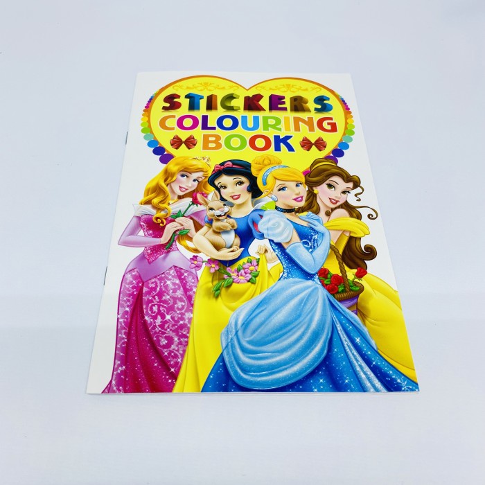 Jual Buku mewarnai gambar sticker anak small 16 halaman disney princess ...