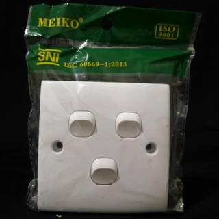 Jual Saklar Triple Cetekkan Tiga OB Timbul Baut MEIKO Model Clipsal ...