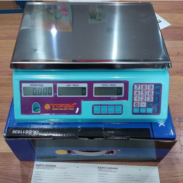 Jual Tora Timbangan Meja Pasar Sembako Buah Daging Digital Beban 30 Kg ...