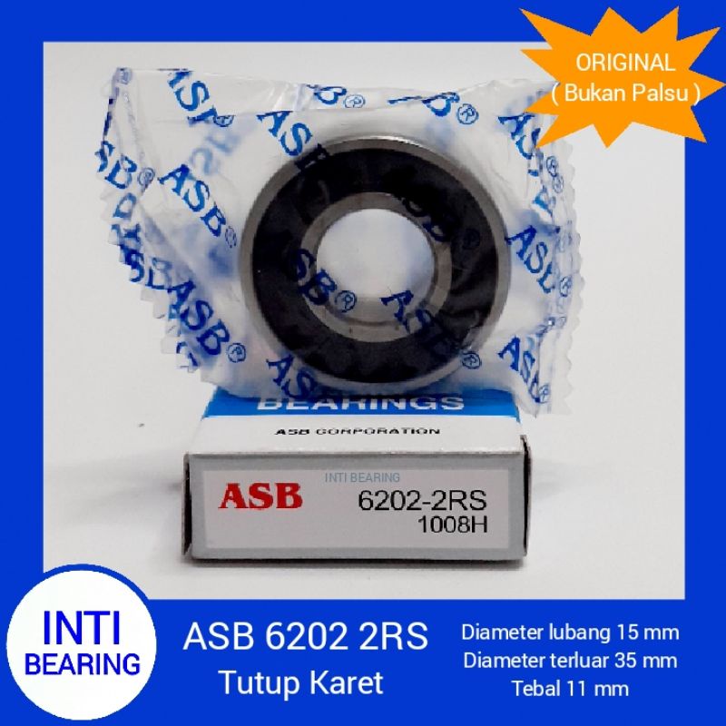 Jual BALL BEARING 6202 2RS ASB ASLI ORIGINAL LAHER BANTALAN 6202-2RS ...