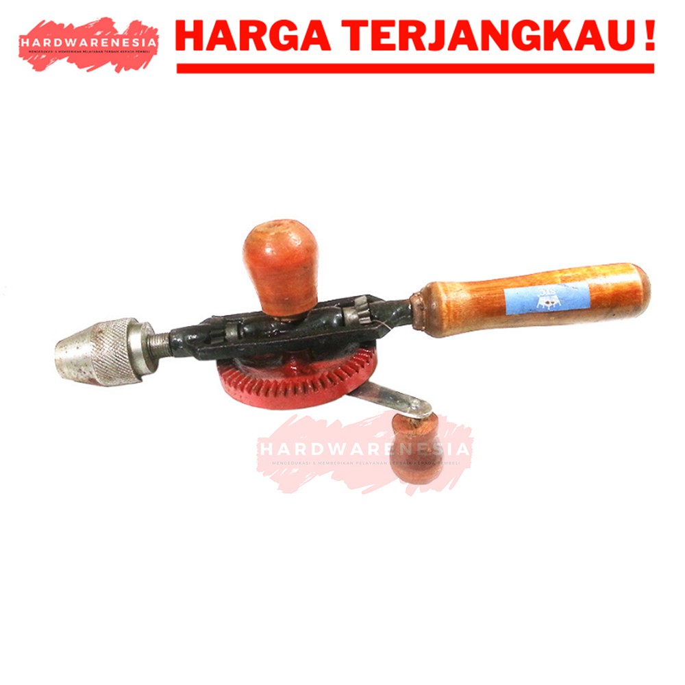 Bor Tangan Manual 1/4" Gagang Kayu / Manual Hand Drill | Shopee Indonesia