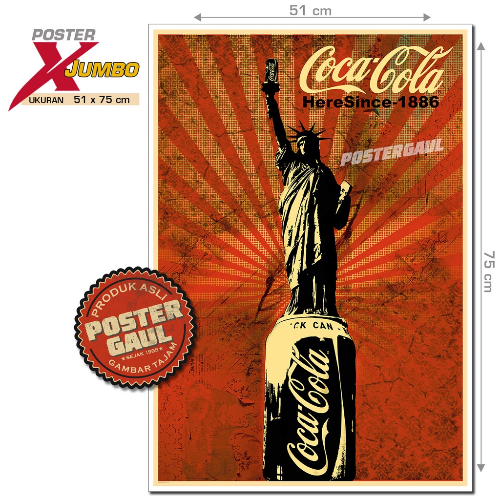 Jual Poster XJumbo REPRODUKSI IKLAN VINTAGE : COCA-COLA #XJFJP275 ...