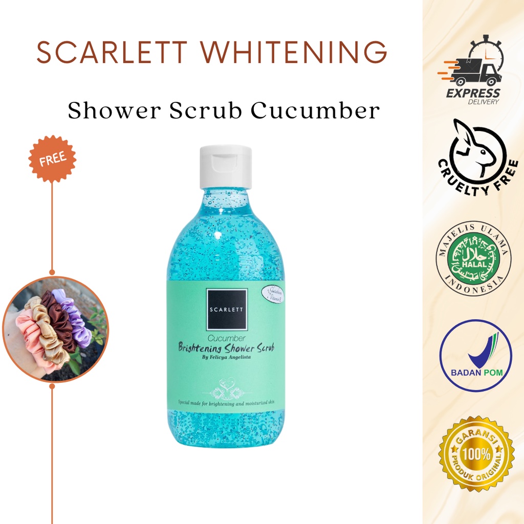 Jual Scarlett Whitening Shower Scrub Cucumber | Sabun mandi wangi ...