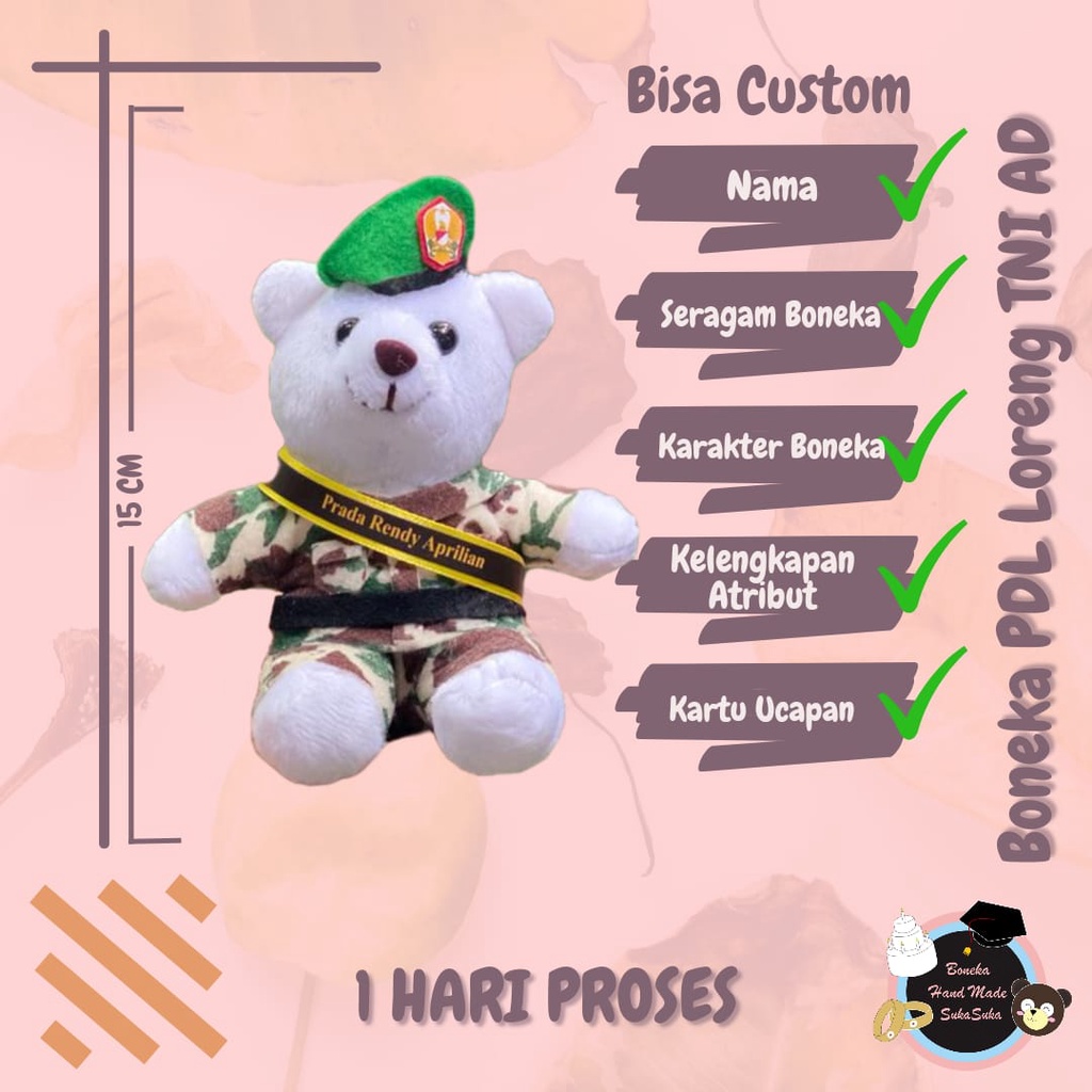 Jual Boneka Mini TNI AD Pelengkap Buket - PDU - PDL - Polisi - Perawat ...