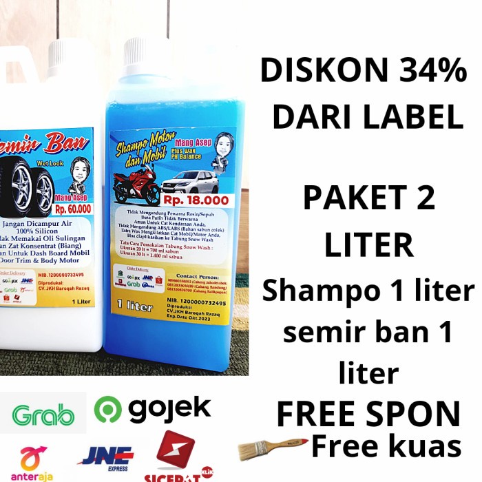 Jual Paket 2 liter shampo dan semir mang asep | Shopee Indonesia