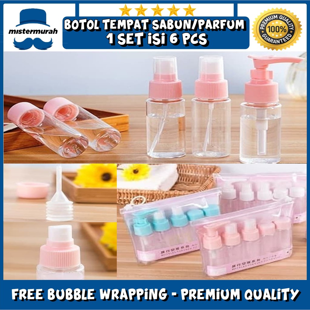 Botol Sabun Kosong Spray Parfum Kosmetik Tempat Sabun Mini 6 in 1 ...